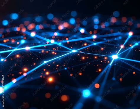 Invisible Wireless Network Grid 3d Visualization With Pulsing Data Packets And Neon Connectivity