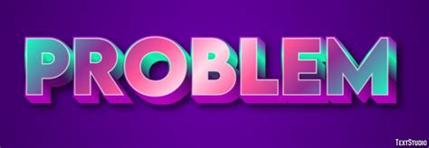 Problem Purple Green And Pink 3d Text Effect Generator