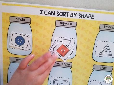 Sorting Buttons By Shapes Pre K Printable Fun