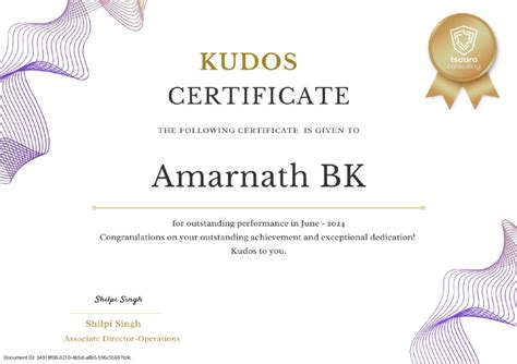 Amarnath B K On Linkedin Recognition Achievement Teamwork