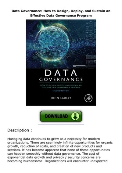 Pdf Data Governance How To Design Deploy And Sustain An Effective Data