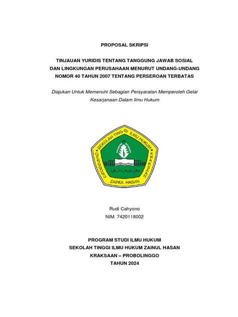 Contoh Proposal Skripsi 2024 Pdf