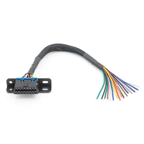 Universal OBD2 16Pin Female Connector To Open OBD Cable Female Extension Connector Ribbon