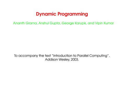 Chap12 Slides Describes The Intro To Parallel Computing Techniques