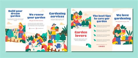 손으로 그린 원예 디자인 서식 파일 무료 벡터