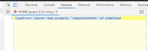 Javascript Typeerror Cannot Read Property Requestcontent Of Undefined For Jquery Cdn
