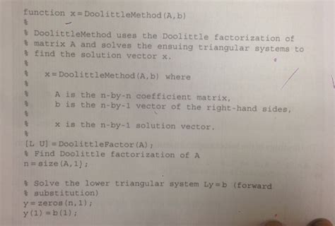 solved a using doolittle s method solve each linear system