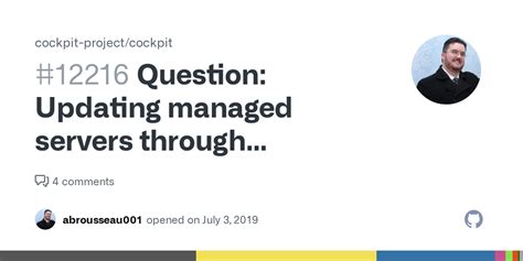 Question Updating Managed Servers Through Centralised Cockpit · Issue 12216 · Cockpit Project
