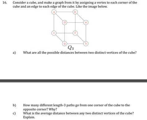 Solved Consider A Cube And Make A Graph From It By Chegg Com