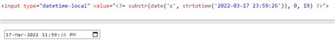 Php Setting Default Value For A Datetime Local Input Field In Blade