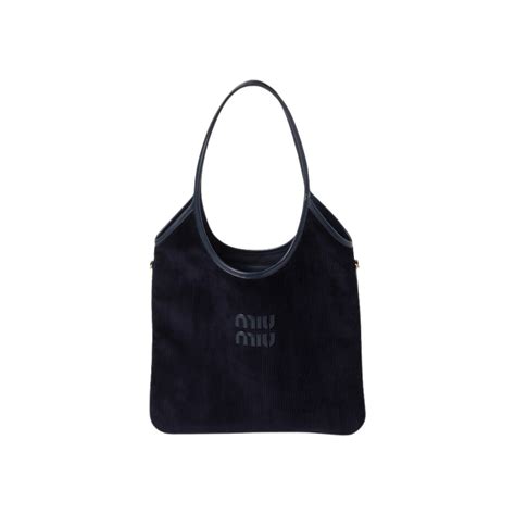 미우미우 아이비 코듀로이 백 네이비 Miu Miu Kream