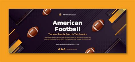 Реалистичный шаблон обложки Facebook для американского футбола Бесплатно векторы