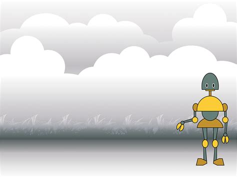 robot and cloud powerpoint templates technologies backgrounds