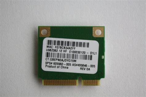 Carte WIFI Compaq Presario CQ61 WIFI 1179 15 00 Spécialiste de la vente de pièces