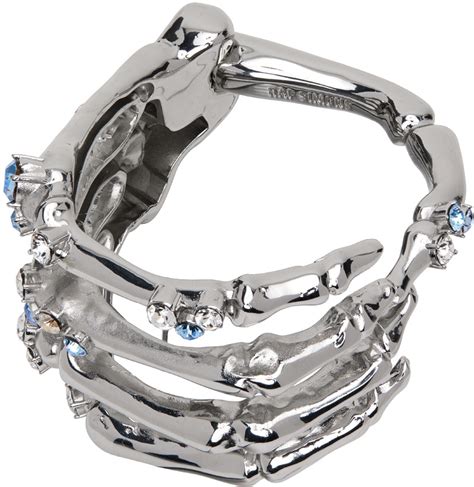 Raf Simons Silver Crystal Skeleton Bracelet Raf Simons