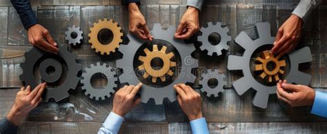A Group Of Individuals Assembling Gears On A Table During A Shared