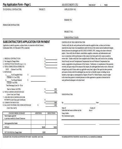 Free 9 Sample Contractor Payment Forms In Pdf Ms Word Excel