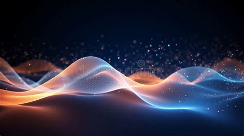 Abstract Glowing Particles Wave Background Futuristic Technology Style Illustration Stock