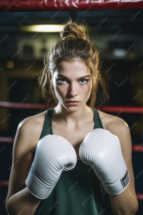 Premium Ai Image A Woman Wearing Boxing Gloves