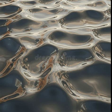 Organic Pattern Resembling Flowing Water Or Liquid Metal With Smooth Reflective Stock