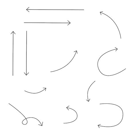 Premium Psd Line Arrow Set