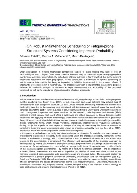 PDF On Robust Maintenance Scheduling Of Fatigue Prone Structural Systems Considering Imprecise