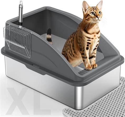 Tfghnbc Stainless Steel Cat Litter Box Extra Large Litter Boxes For