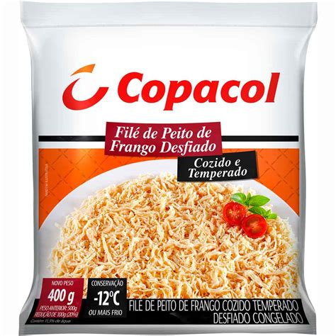 Filé De Peito De Frango Desfiado Temperado E Cozido Copacol 400 Tenda Atacado