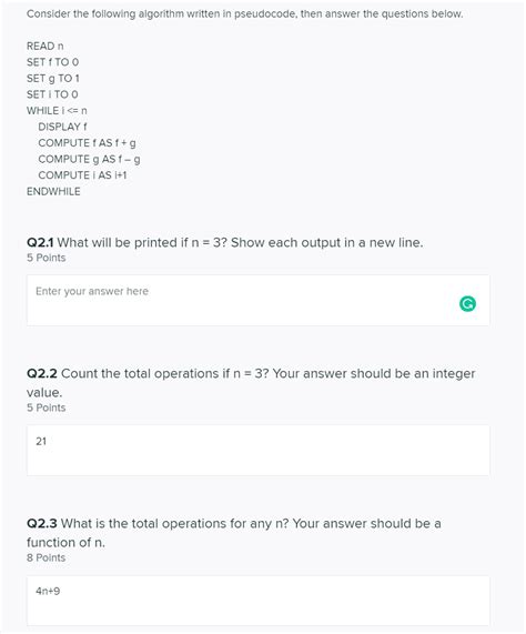 Solved Consider The Following Algorithm Written In Chegg