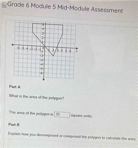 Solved Grade 6 Module 5 Mid Module Assessment Part A What Is The Area