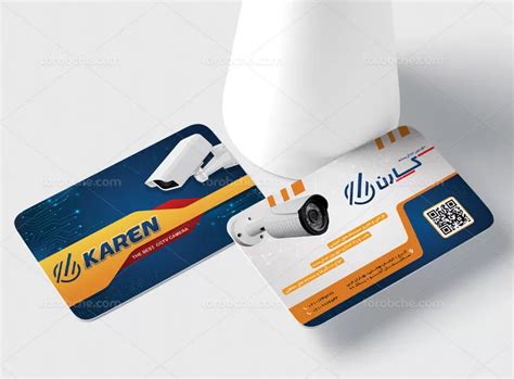 لایه باز کارت ویزیت دوربین مدار بسته گرافیک با طعم تربچه