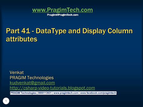 Sql Server Net And C Video Tutorial Part 41 Datatype And Display Column Attributes