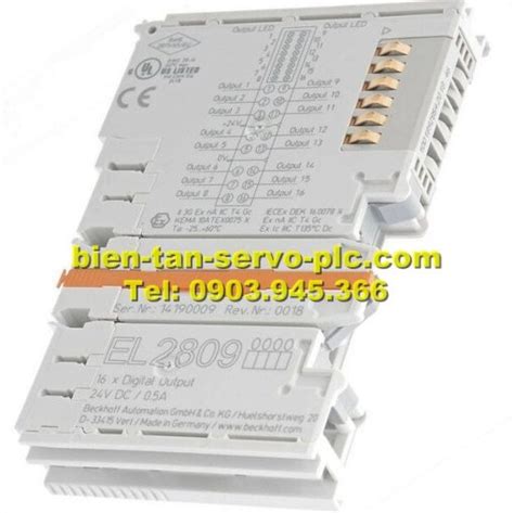 Mô đun EtherCAT Beckhoff EL2809 Biến tần Servo PLC
