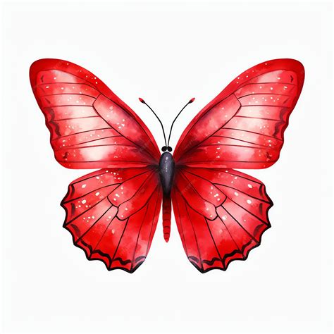 Beautiful Red Butterfly Clipart Illustration Premium Ai Generated Image