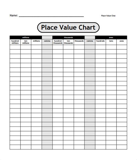 Free 27 Sample Place Value Chart Templates In Pdf Ms Word