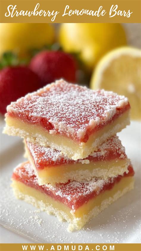 Strawberry Lemonade Bars Sweet Tangy And Bursting With Summer Flavor