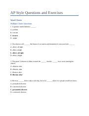 AP Style Questions And Exercises Docx AP Style Questions And Exercises Word Choice Multiple