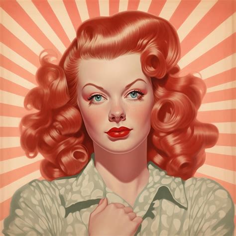 Premium Ai Image Style Retro Pin Up Girl Illustration