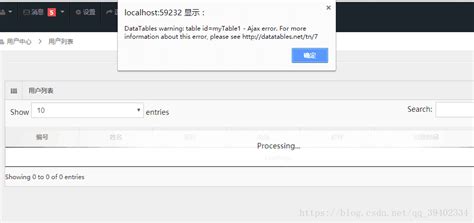 Datatables Warning Table Idmytable1 Ajax Errortable Id Id