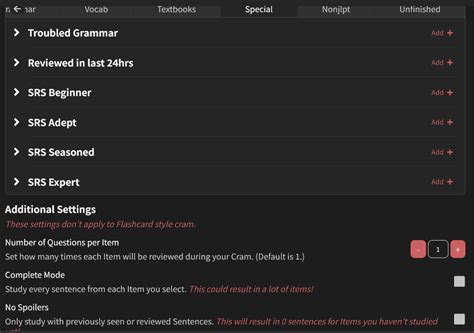 How To Cram Srs Items For Only Grammar Or Only Vocab Bunpro Bunpro