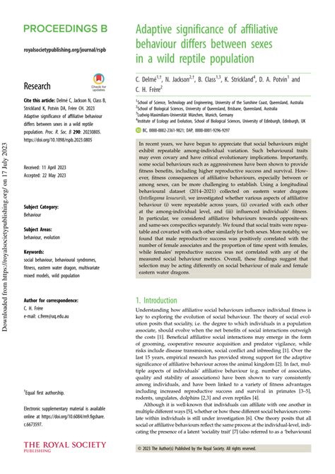 Pdf Adaptive Significance Of Affiliative Behaviour Differs Between