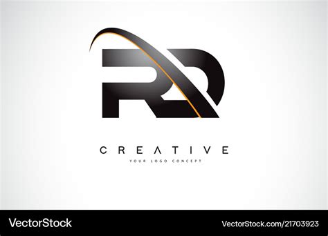 Rd R D Swoosh Letter Logo Design With Modern Vector Image