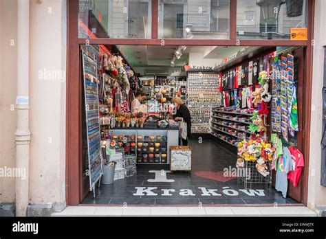 Tourist souvenir shop in Krakow, Poland Stock Photo - Alamy