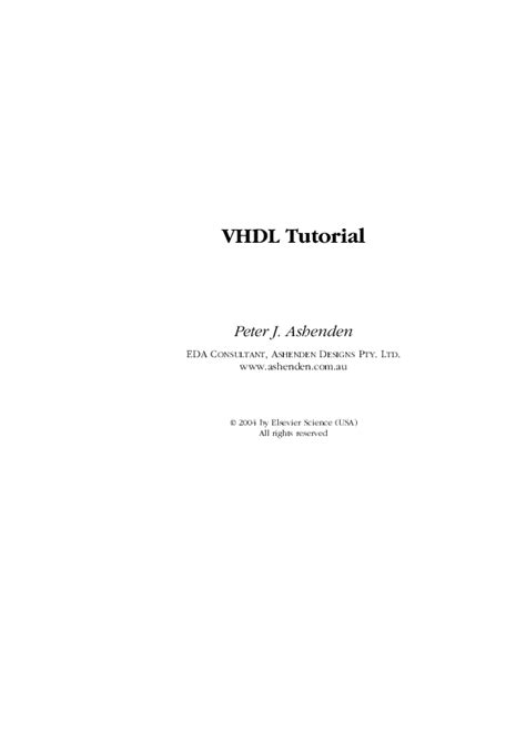 pdf vhdl tutorial