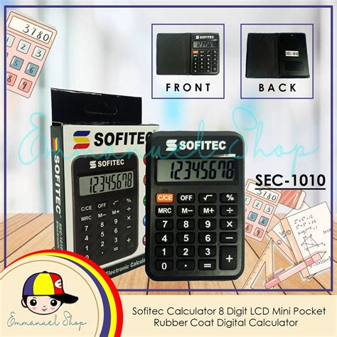 Electronic Mini Pocket Calculator Black Calculator W Cover8digits