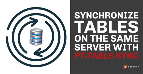 Synchronize Tables On The Same Server With Pt Table Sync