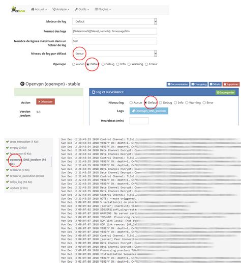 Openvpn Niveau De Log Plugins Officiel Communauté Jeedom