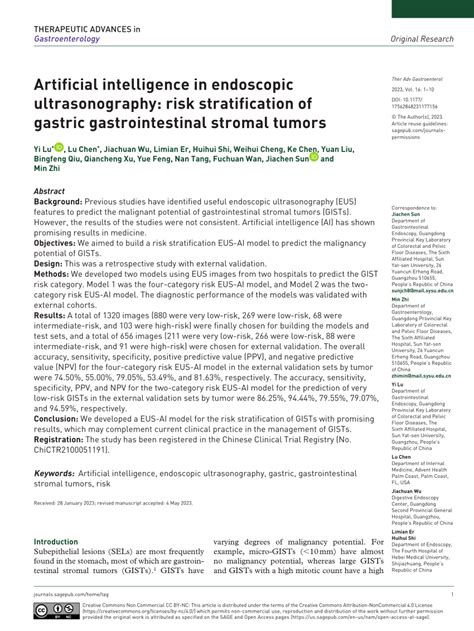Pdf Artificial Intelligence In Endoscopic Ultrasonography Risk Stratification Of Gastric