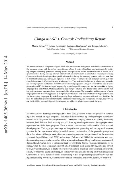 Pdf I Dlvms Preliminary Report On An Automatic Asp Solver Selector