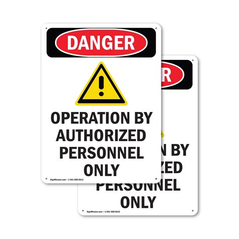 2 Pack Operation By Authorized Osha Danger Sign 18 Inch X 24 Inch